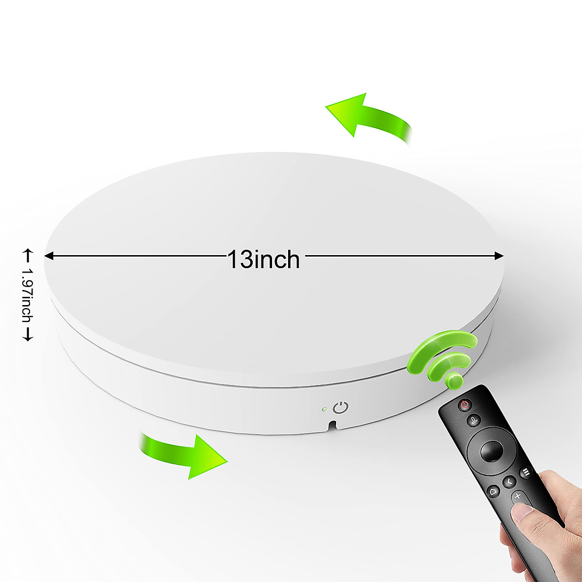 LENDOU 13 inch White Smart Turntable Large Rotating Display Stand with Remote Commercial Product Photography Turntable 99lb Capacity 360 Photo Booth from Shot to Export in Minutes