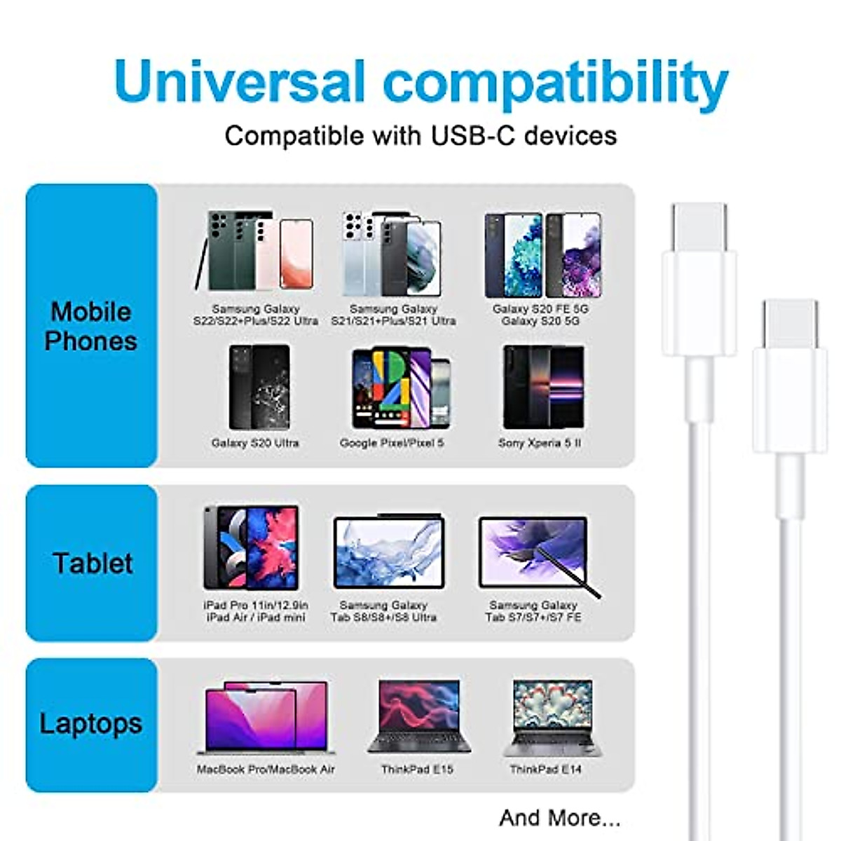 45W USB-C S22 Ultra Charger, 2 Pack Super Fast Charger Block with 5FT Type C Android Phone Cable Fast Charging for Samsung Galaxy Charger S22 Ultra/S22/S22+/S21/S21+/S21 Ultra/S20/S20+/S20 Ultra