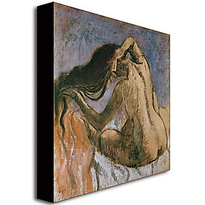 Woman Combing Her Hair by Paul Cezanne, 14x14-Inch Canvas Wall Art