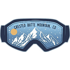 Crested Butte Mountain Colorado Ski Adventures Souvenir 2 Inch Vinyl Decal Sticker Goggle Design