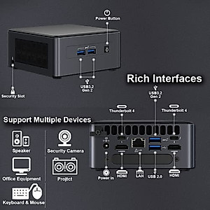 Intel NUC 11 Pro NUC11TNHi5 Tiger Canyon Home & Business Mini PC Mini Desktop 11th Gen Intel® Core™ i5-1135G7 Processor Upto 4.2 GHz Turbo,4 Cores,8 Threads,8 MB L3 Cache(No RAM&SSD)