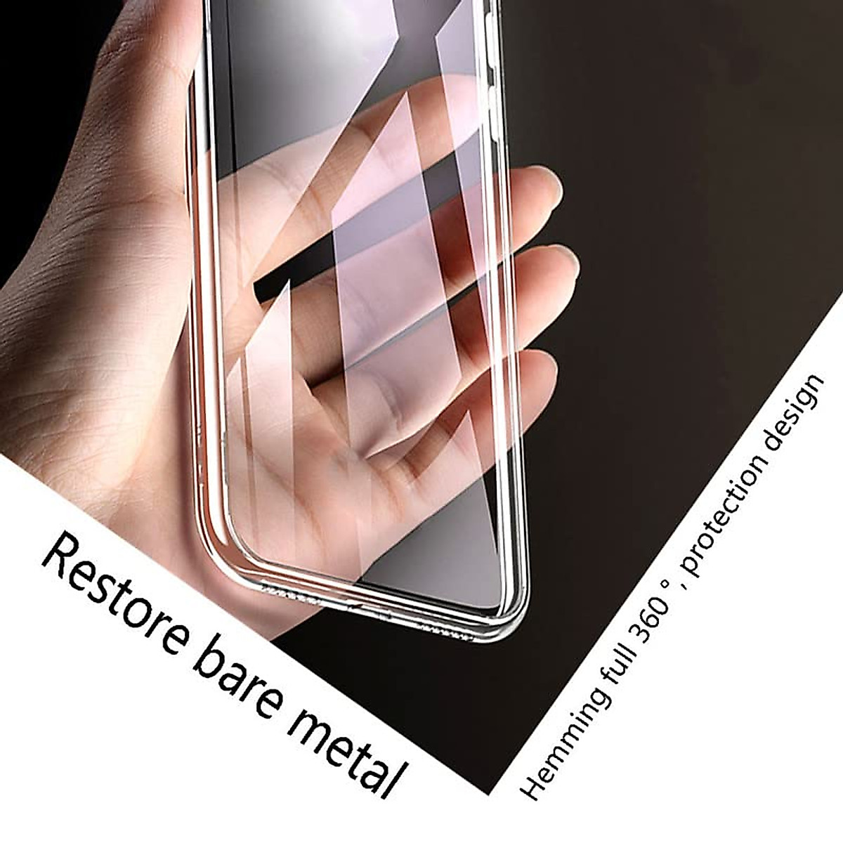 HGJTF Phone Case for Motorola ThinkPhone (6.6") with 1 X Tempered Glass Screen Protector, Slim Clear Shockproof X Anti-Scratch Soft TPU Gel Cover for Motorola ThinkPhone - Transparent