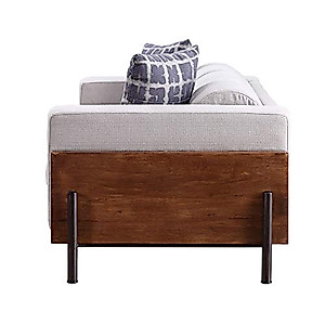 Acme Furniture Upholstered Sofas, Beige and Walnut