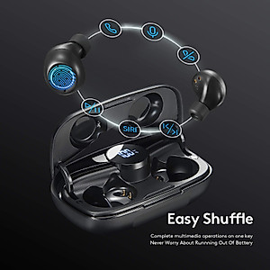 Xmythorig True Wireless Earbuds Bluetooth Headphones, IPX6 Waterproof Touch Control Earphone, CVC8.0 Noise Reduction for Clear Call, HiFi Stereo Deep Bass Audio in-Ear Headset w/Mic for Sports