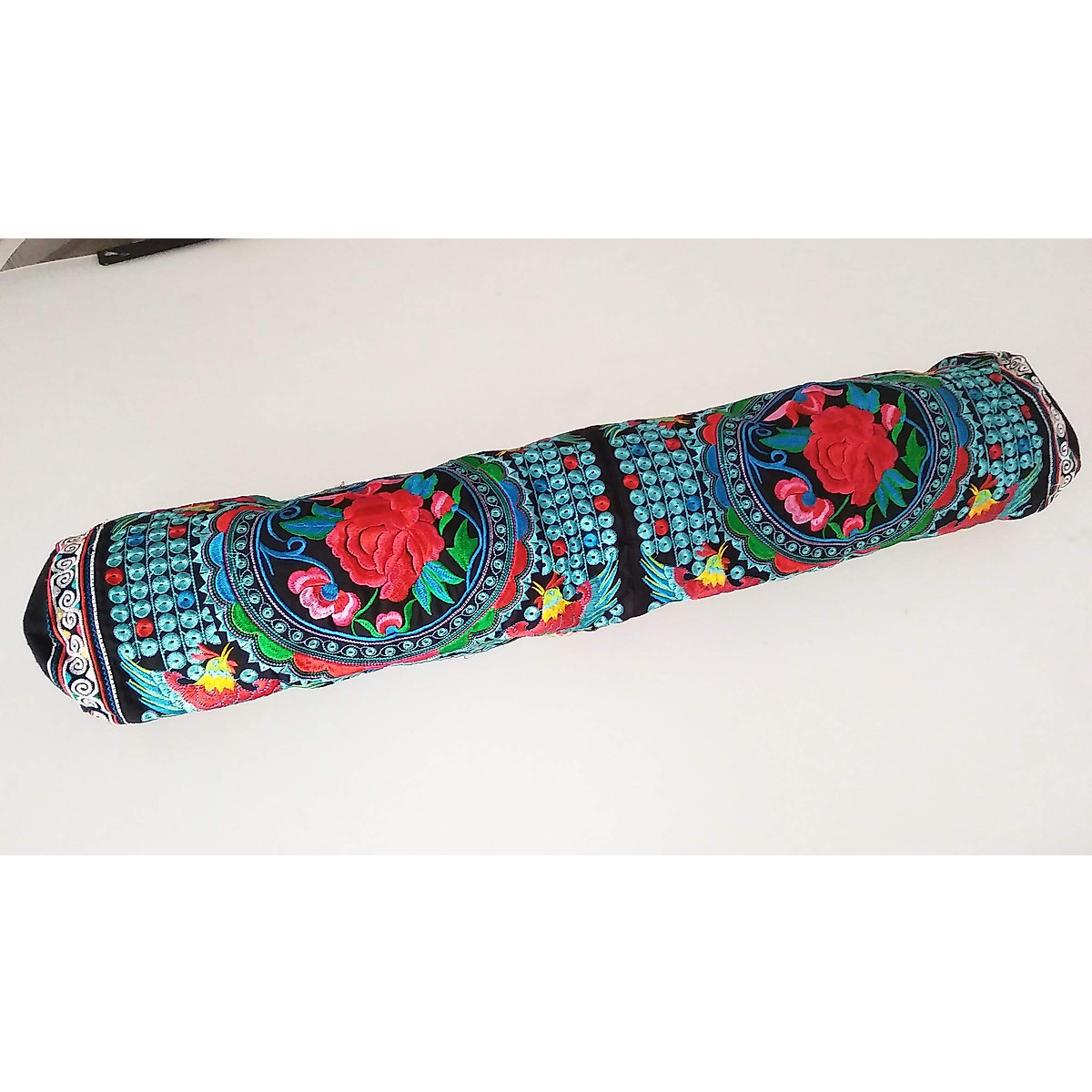 Yoga Mat Handmade Fabric Bag Accessory Blue Carrier Gym Tribal Art Thai Craft 5