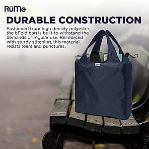 RuMe® Foldable Reusable Grocery Shopping Bag Tote | bFold Medium Tote Bag | Holds 50lbs | Folds into Zipper Pouch | 2 Pack