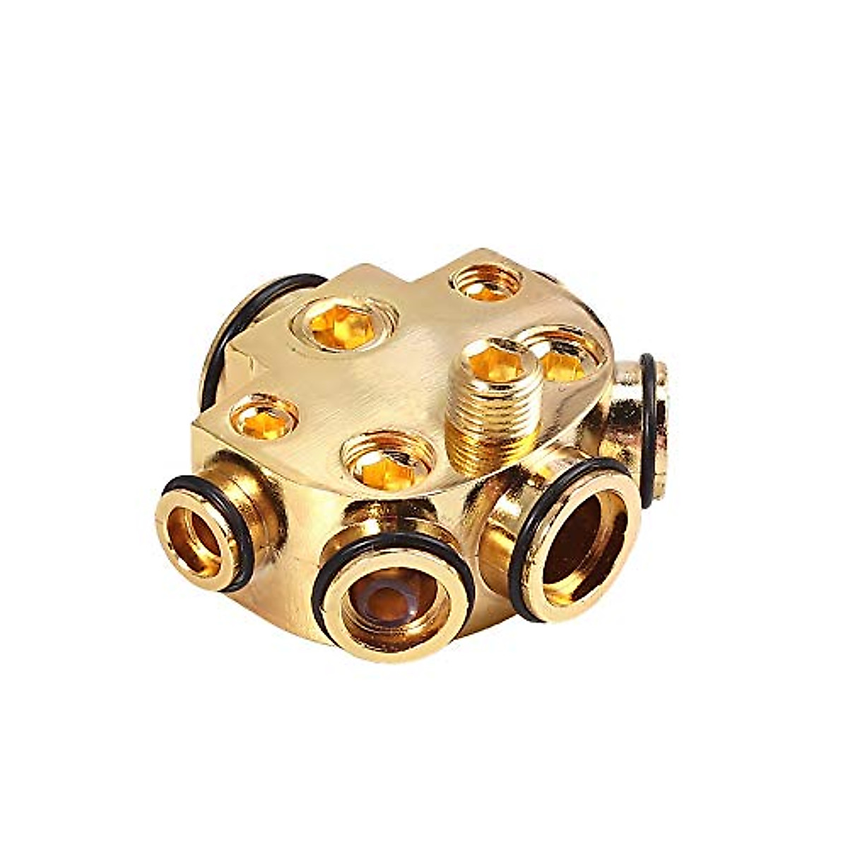 AUTOUTLET 5 Way Power Distribution Block Car Auto Audio Amplifier, 0/2/4 Gauge in 2/4/8 Gauge Out Power Ground Distributor Blocks,1 in 5 Way Car Power Distributor Block