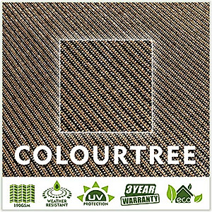 ColourTree 8' x 12' Brown Rectangle Sun Shade Sail Canopy Awning Shelter Fabric Cloth Screen - UV Block UV Resistant Heavy Duty Commercial Grade - Outdoor Patio Carport - (We Make Custom Size)