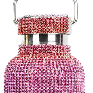 Cuteam Shining Like a Diamond Water Bottle, Fashion Bling Rhinestone Stainless Steel Thermal Bottle, Portable Large Capacity Refillable Vacuum Water Bot, Birthday Gift