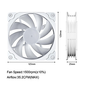 Vetroo 3-Pack Computer Case Fans 120mm Address RGB & PWM Cooling Fans High Performance with Controller Hub - White