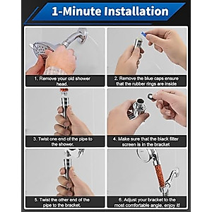 Luxsego Handheld Shower Head with 3 Modes - Removes Chlorine & Fluoride with Mineral Beads for Dry Hair & Skin