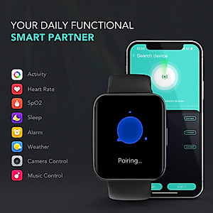 SKG Smart Watch Make/Answer Call for Men Women, GPS Fitness Tracker with 100+ Sports, SpoO2 Heart Rate Sleep Stress Monitor, IP68 Waterproof, 1.78" AMOLED Smartwatch for Android iOS iPhones, V9