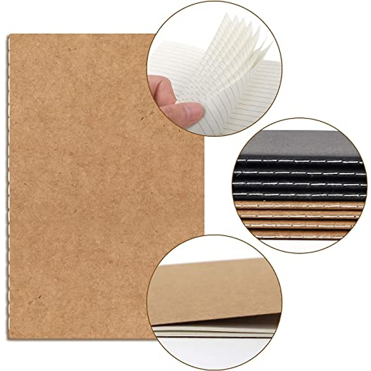 EOOUT 32pcs Mini Notebooks Bulk 3.5 x 5.5 Pocket Notebooks, Travel Notepad, Lined Pocket Notebook for Diary 48 Pages Black and Brown Journal for Gifts, Students School Supplies