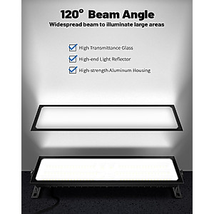 AGranTOP 2 Pack Linkable LED Shop Light - 100W 15000LM Aluminum Plug in Garage Light w/ 9.84ft Power Cord and On/Off Switch, 6500K Shop Lights for Garage, Workshop, Warehouse