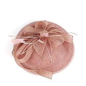 Comott Tea Party Fascinator Derby Hat Sinamay Church Hat for Women Cocktail Party Headband