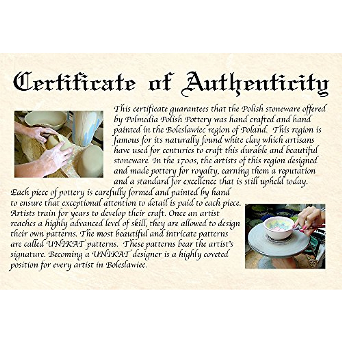 Authentic Polish Pottery 7½-inch Batter Bowl made by Ceramika Artystyczna (Blue Pansy Theme) + Certificate of Authenticity