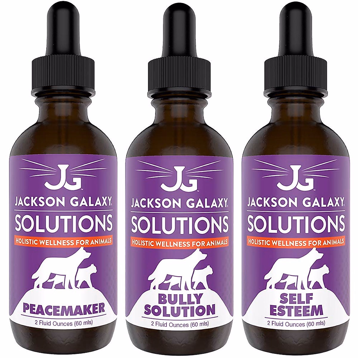 Jackson Galaxy: Ultimate Peacemaker Set - Peacemaker, Bully Solution, & Self-Esteem (2 oz.) - Pet Solution - Can Support Bullying, Self-Confidence, & Sense of Community - All-Natural Formula