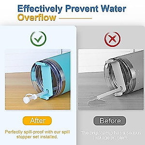 Riian 2023 Silicone Spill Proof Stopper Set, Compatible with Stanley Cup 1.0 40oz & 30oz,Prevent cup leakage, Accessories Including Straw Cover Cap, Square Spill Stopper and Round Leak Stopper