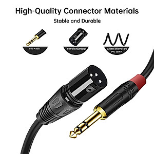 (2PACK/11.8inch) XLR to 1/4 TRS Stereo Adapter,XLR Male to 1/4 Inch (6.35mm) Stereo Balanced Microphone Stereo Audio Converter AdapterCable