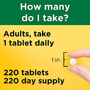 Nature Made Vitamin D3 2000 IU (50 mcg), Dietary Supplement for Bone, Teeth, Muscle and Immune Health Support, 220 Tablets, 220 Day Supply