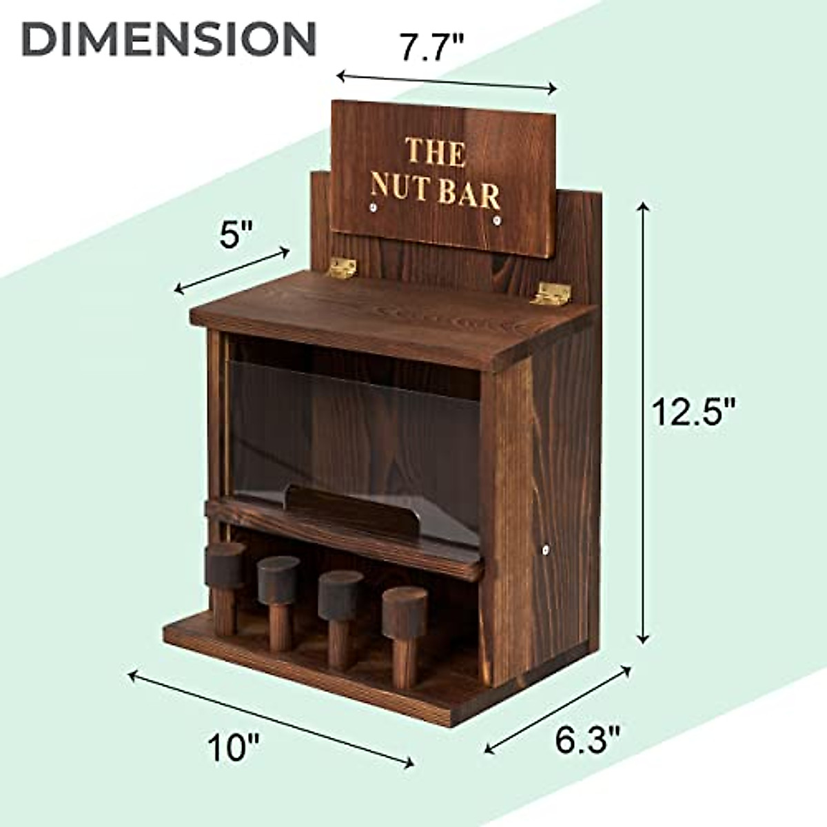 VASGOR Squirrel Feeder Table The Nut Bar, Wooden Picnic Table Feeder, Durable Squirrel Feeder Corn Cob, with Solid Structure, Stable Squirrels Stool Bar, 15 x 10 x 6 Inches (Brown)