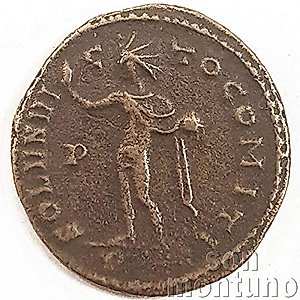 306 IT RISEN SUN - First Coin of Jesus Christ in Mini Folder with Informational Sheet & Certificate of Authenticity - Genuine Ancient Roman Bronze Coin of Constantine the Great Featuring Sol Invictus Bronze Good