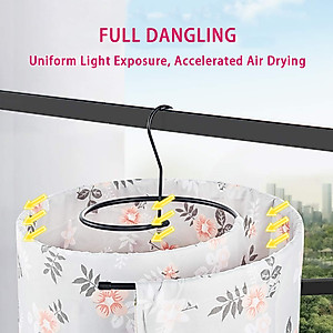 WNHTFAC Round Spiral Hanger Quilt Rack, Spiral Shaped Sheets Hanger, Clothes Drying Rack Stainless Steel Space Saving Laundry Hanging Dry Hanger Rail Rotating Quilt Drying Hook for Bathroom Balcony