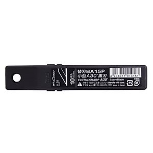 NT Cutter 9mm Snap-Off Extra-Sharp Precision Blades, 30 Degree, Black, 10-Blade/Pack, 1 Pack (BA15P)
