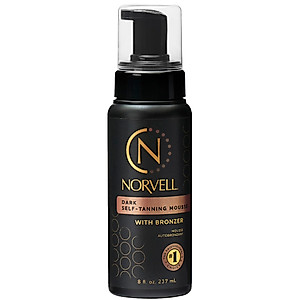 Norvell Sunless Self Tanner Mousse with Bronzer - Instant Natural Looking Bronzing Glow, 8 fl.oz.