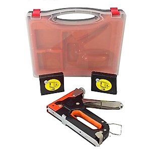 3 Way Stapler Staple Gun Brad Nailer KIT Heavy Duty Upholstery Wood with Case