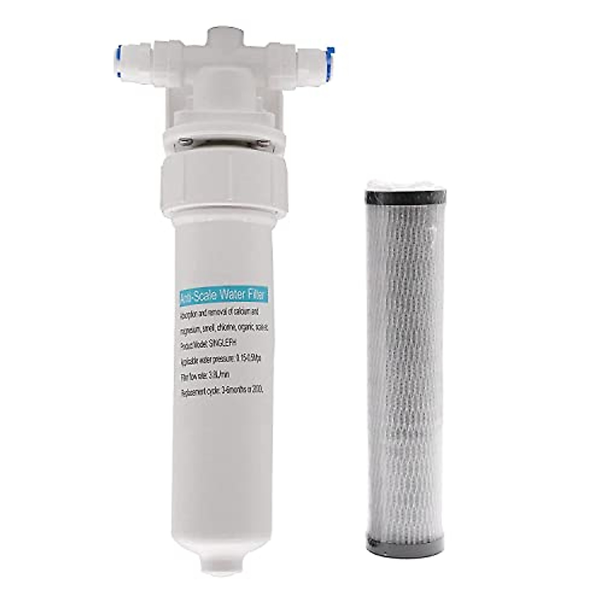 Westbrass CO133-62 8" Touch-Flo Style Pure Cold Water Dispenser Faucet Kit with Filter, 2-Pack Replacement Cartridges, Kitchen Sink Strainer & Disposal Trim Set, Matte Black