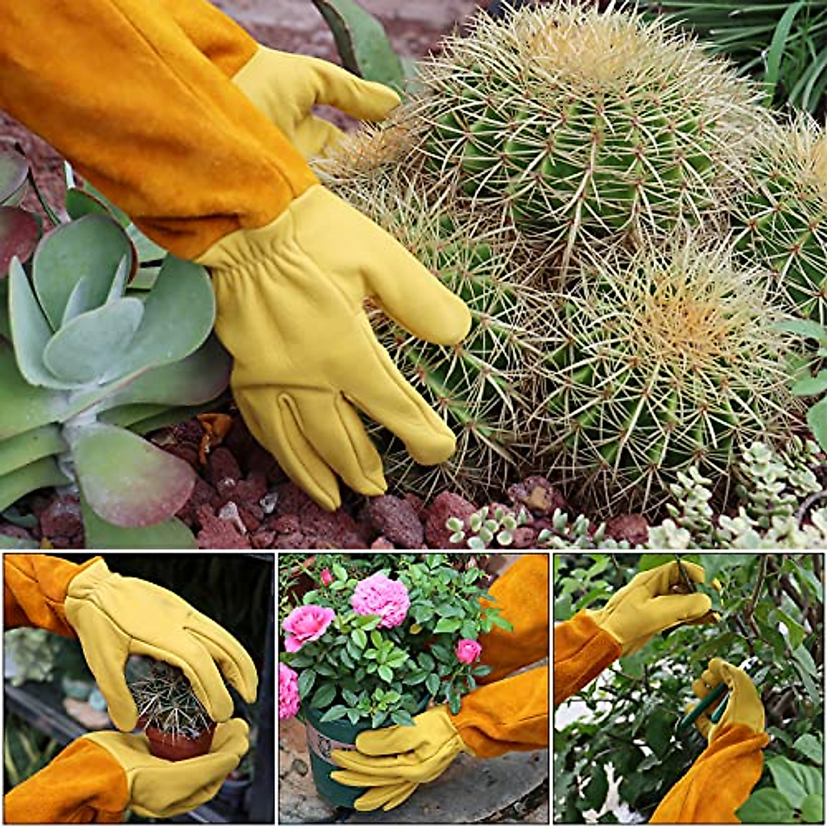 Gardening Gloves for Men & Women, Rose Pruning Gloves, Adjustable Cuff - Gardening Gloves, Garden Gifts & Tools for Gardener (XL)