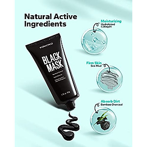 Komoko Blackhead Remover Mask (1.76 oz), Peel Off Face Mask for Men and Women, Charcoal Face Mask for Deep Cleansing, Face Mask Skin Care Peel Off, Facial Mask for Blackheads, Excess oil, Dirts, Pores