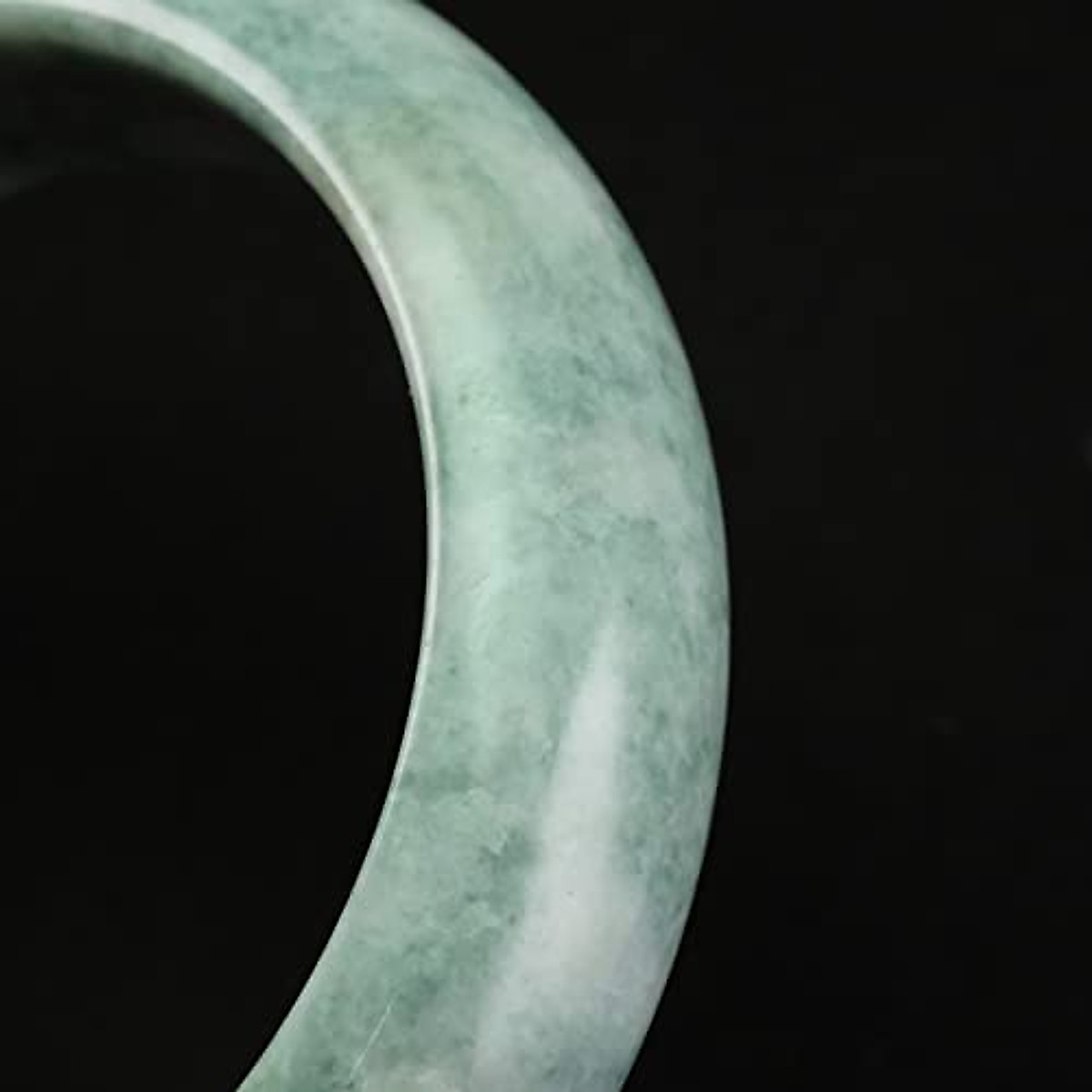 59mm Certified Bluish Green Burma Jadeite Jade Bangle Bracelet
