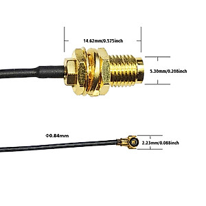 U.FL to RP-SMA M.2 NGFF UFL to RP SMA Female MHF4 IPX4 IPEX4 Ipex Connector Pigtail WiFi Antenna Extension Cable (20 inch 2 Pcs)