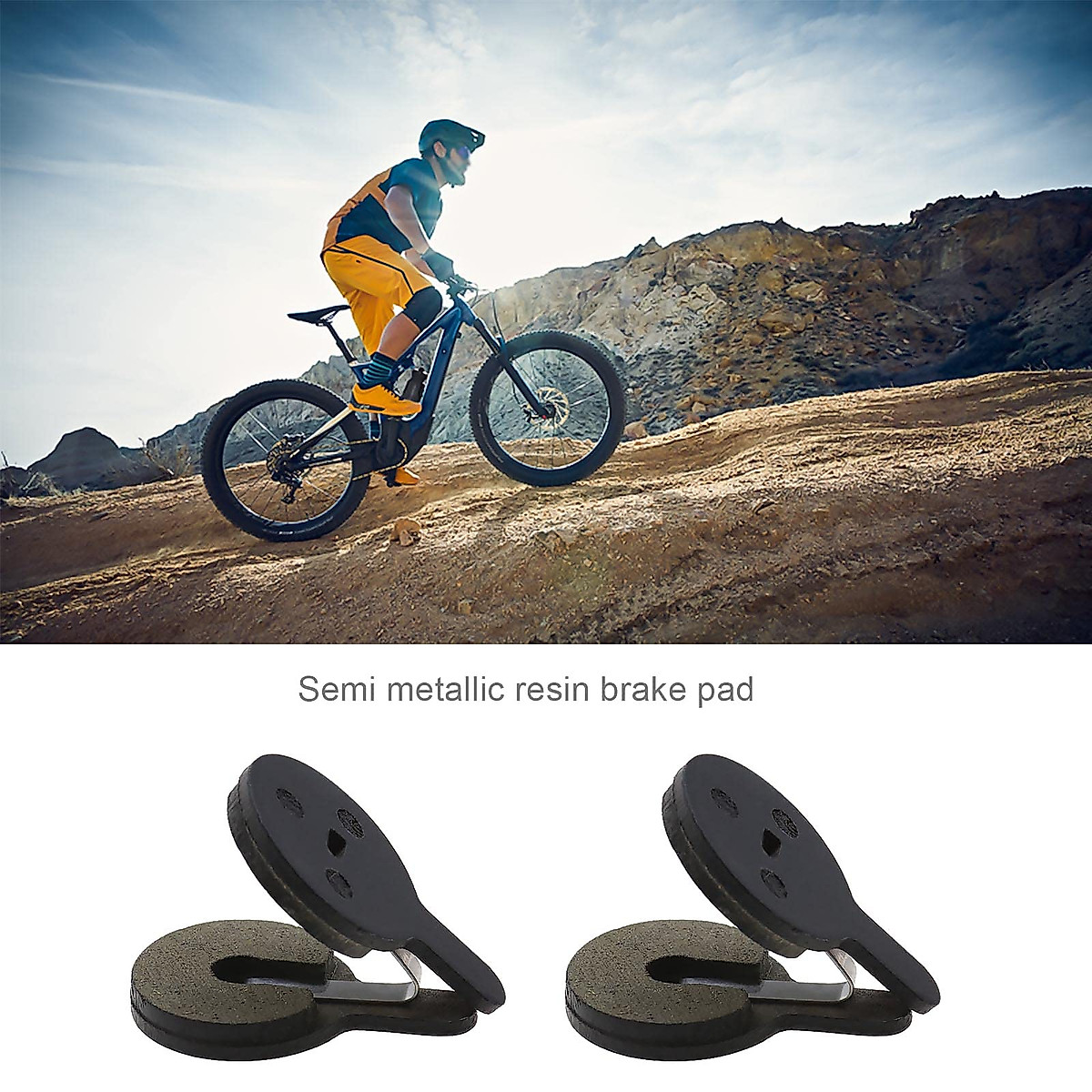 SING F LTD 2 Pairs of Resin Semi Metallic Bike Disc Brake Pads Compatible with Shimano SRAM AVID Hayes MX3 MX4 4mm Thickness Mountain Road Bike Cycling Bicycle MTB Disc Brake Pad