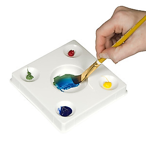 Creative Mark Brush Basin - All in One Unit for Storage, Shaping, Cleaning, and Soaking - 6.5 x 6.5 x 3.5" with Lid