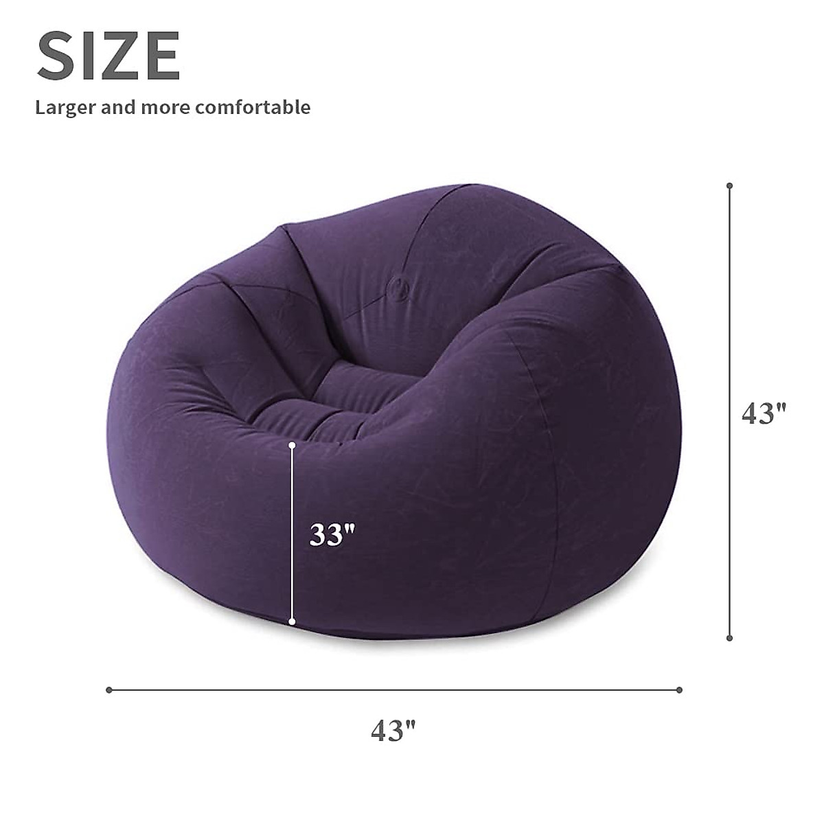 KAERMU Inflatable Deck Chair with Air Pump, Lounger Sofa for Indoor Living Room Bedroom, Chaise Lounges (Blue)