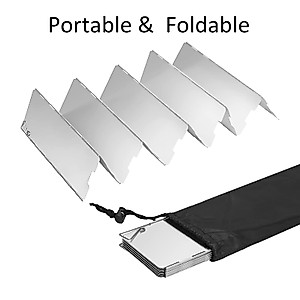 Uning Camp Stove Windscreen, 10 Plates Lightweight Folding Outdoor Picnic Cooker Stove Wind Screen Windshield for Camping Stove Backpacking Stove Butane Stoves Alcohol Stoves