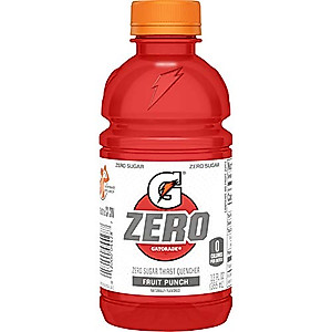 Gatorade - Sports Drinks G Zero Thirst Quencher, Fruit Punch, 12oz Bottles (12 Pack)