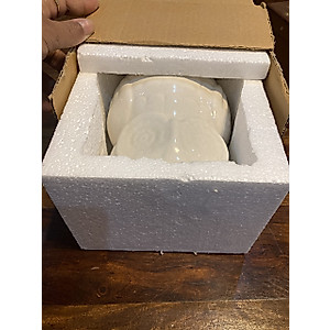 ABHANDICRAFTS Utensil Holder for Kitchen Counter 7.5" Inch Multi-Purpose Ceramic Organizer for Kitchen Decor, Paint Brush, Flower Vase, Cooking Tool Utensils Caddy for Countertop White