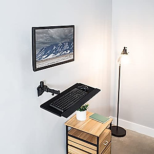 VIVO Steel Universal Full Motion Pole Mount, 26 Inch Keyboard and Mouse ...