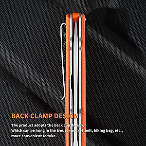 SUMACO Pocket Knife Folding Knife for EDC Natural G10 Handle Satin D2 Steel Blade Foldable Small Knife Carry Knife for Men Women Lightweight for Indoor Outdoor Gift