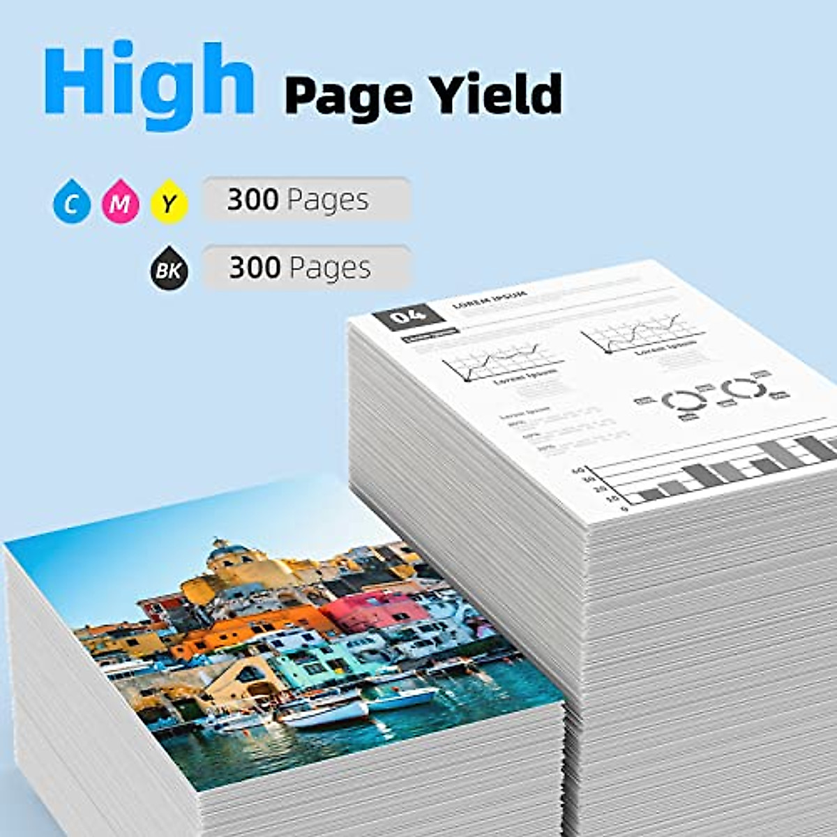 Compatible 910 Ink Cartridge Replacement for HP 910 Ink Cartridges Work with HP OfficeJet Pro 8025e 8020 8035 8023 8028e Printer, HP Officejet 8012 8022 8010 8015 Printer 4 Pack