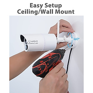 seQuro GuardPro2 DIY Surveillance-DVR-Kit with 2 Bullet Cameras 1080P Night Vision, Motion Detection, IP66 Waterproof for Front Door, Back and Side Doors, Garage and Driveway, Yard Monitoring