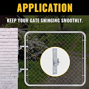 VIVIDA Wall Mount Gate Hinge 4 PCS, Heavy Duty Flat Back Farm Gate Hinge with 5/8" Pin, Chain Link Fence Parts, Galvanized Steel