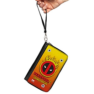 Buckle-Down Women's PU Zip Around Wallet Rectangle-Deadpool, 7.5"x4.5"