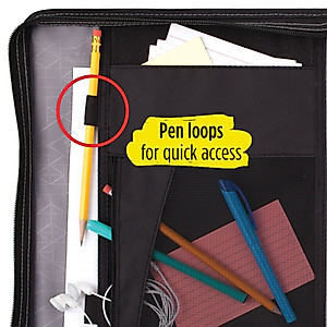 Five Star® Zipper 3-Ring Binder, 1 1/2" Round Rings, Black/Gray