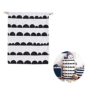 DOITOOL Washable Bundle Pocket Diaper Storage Bag Canvas Drawstring Bag Children s Toy Organiser (Semicircle)