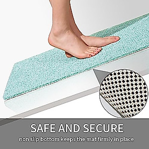 Shower Mat Bathtub Mat Non-Slip, Anti Slip Loofah Shower Mat, Soft Bath Tub Mat for Textured Surface, Easy Cleaning Bathroom Floor Mat for Wet Areas with Drain, Quick Dry (17x30 Inch, Blue)
